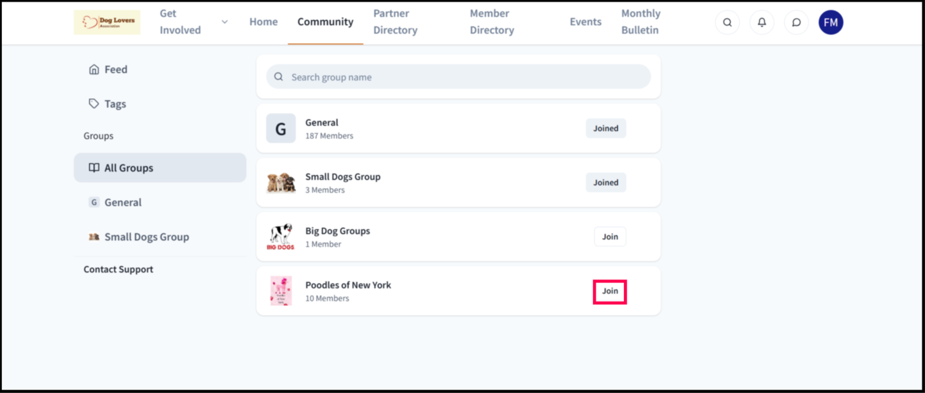 How to join groups