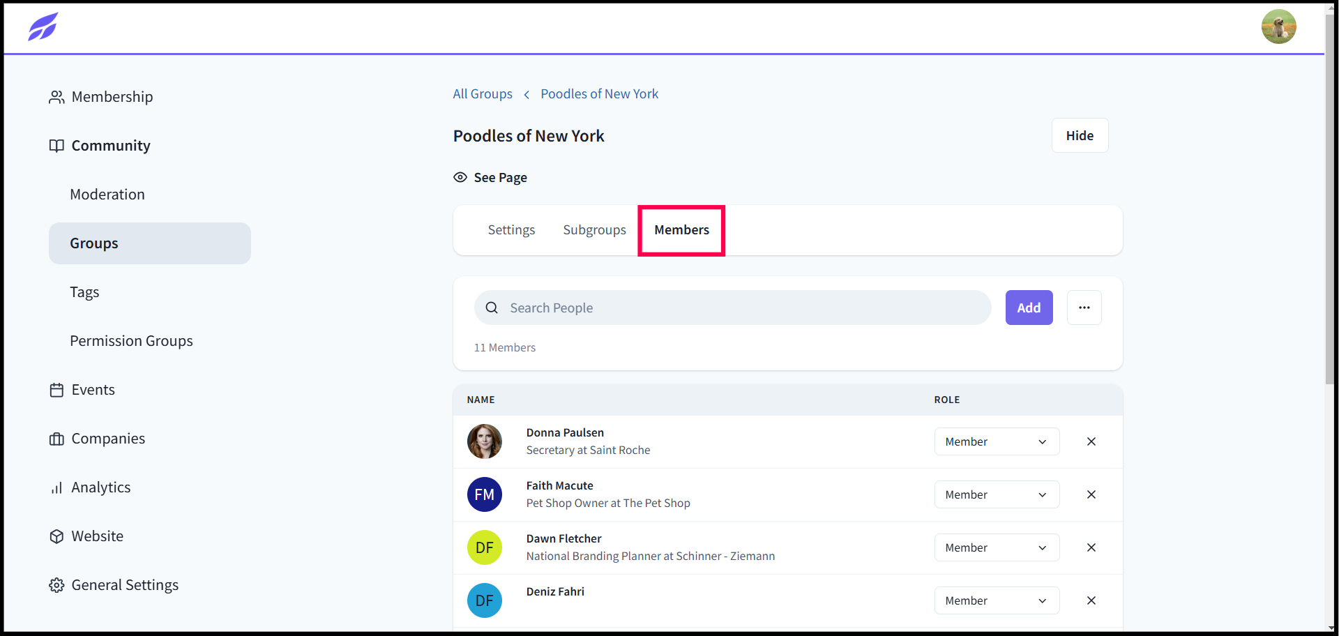 How to download/export a list of group members